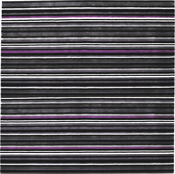 By Second Studio Black Striped Wool Rug 3