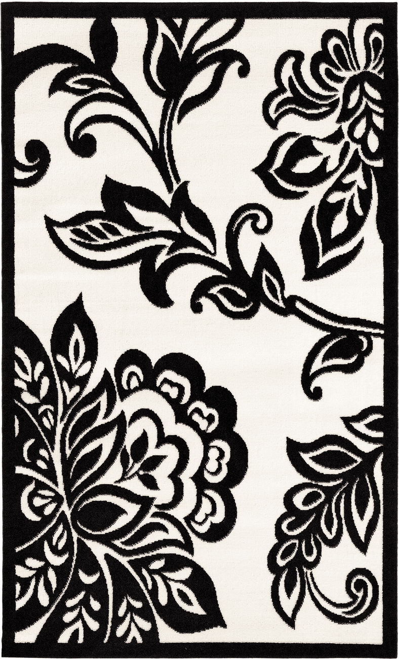 Linon White Floral Rug 2