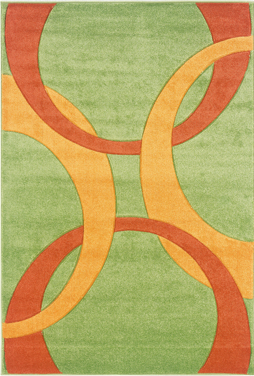 Linon Orange Patterned Hilo Rug from the Textured Rugs collection at ...