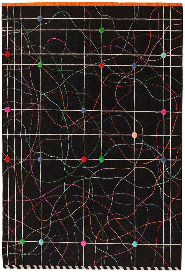 Nanimarquina Black Abstract Wool Rug 4