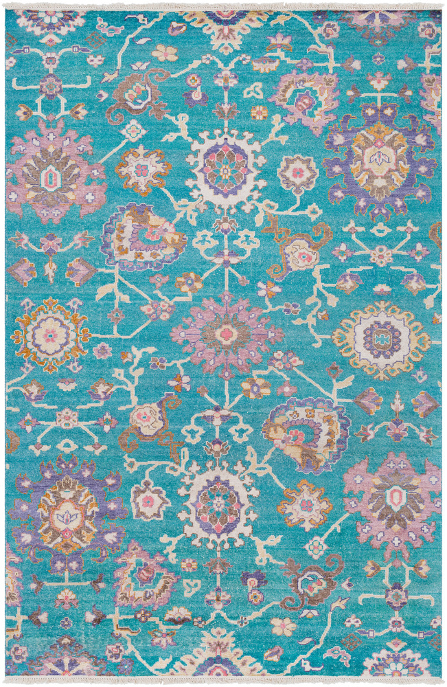 Gorgeous GGS-1007 Teal Traditional Floral Rug