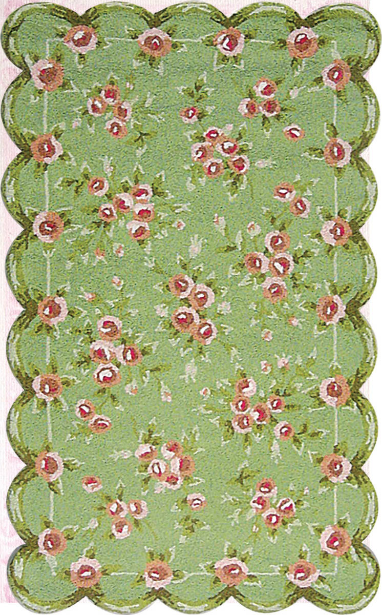 Modern Loom Green Floral Rug