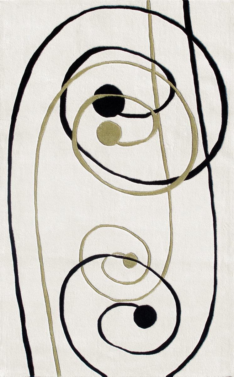 Modern Loom White Abstract Rug 2