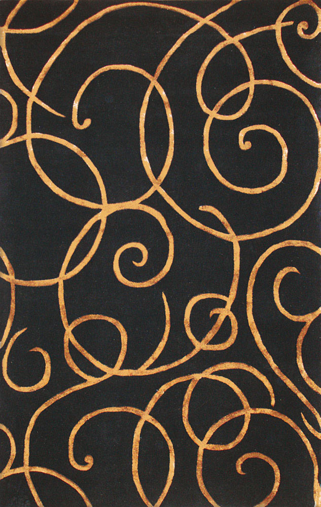 Modern Loom Black Patterned Rug 2