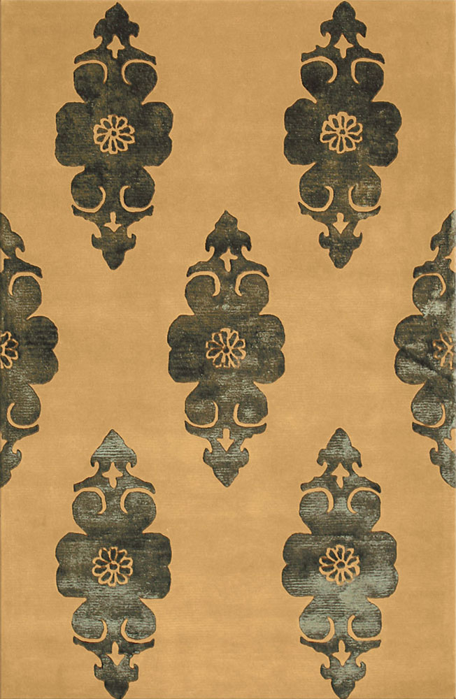 Modern Loom Orange Floral Patterned Rug