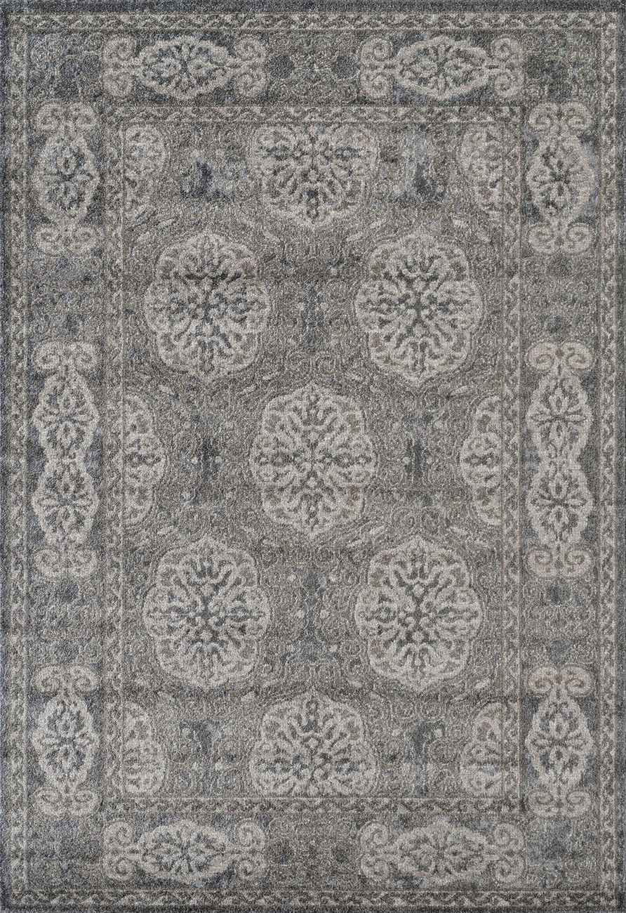 Modern Loom Alexandria ALX-11 Brown-Grey Traditional Bordered Rug