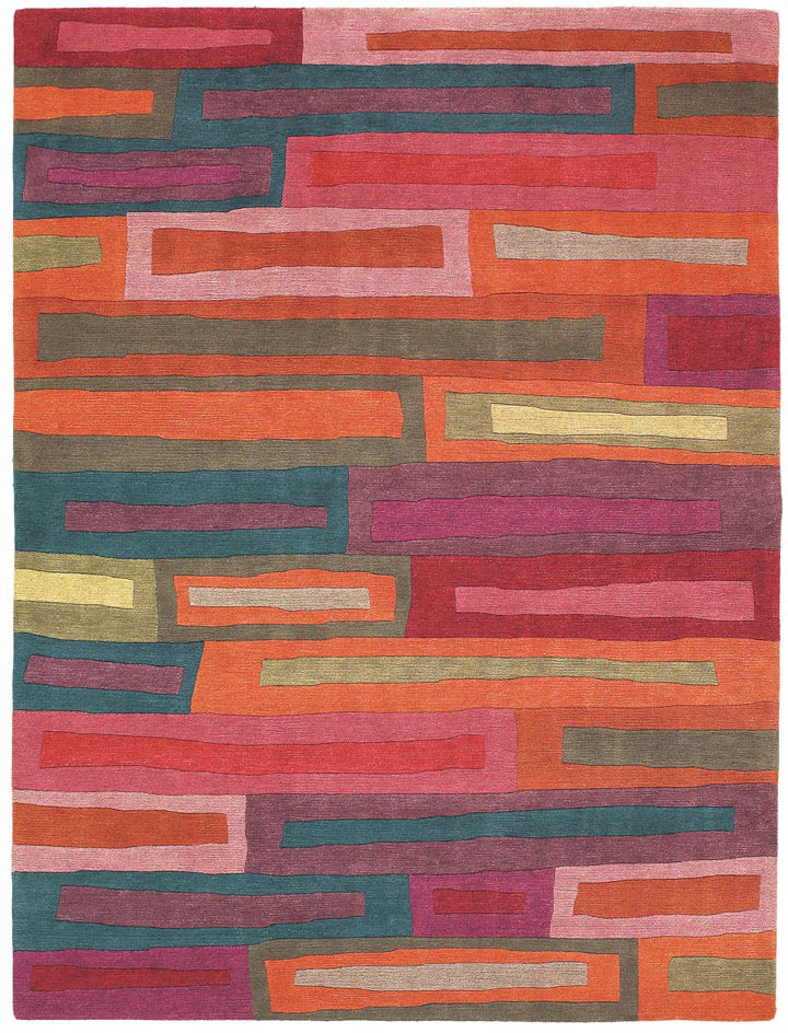 Masland Red Patterned Abstract Rug 2