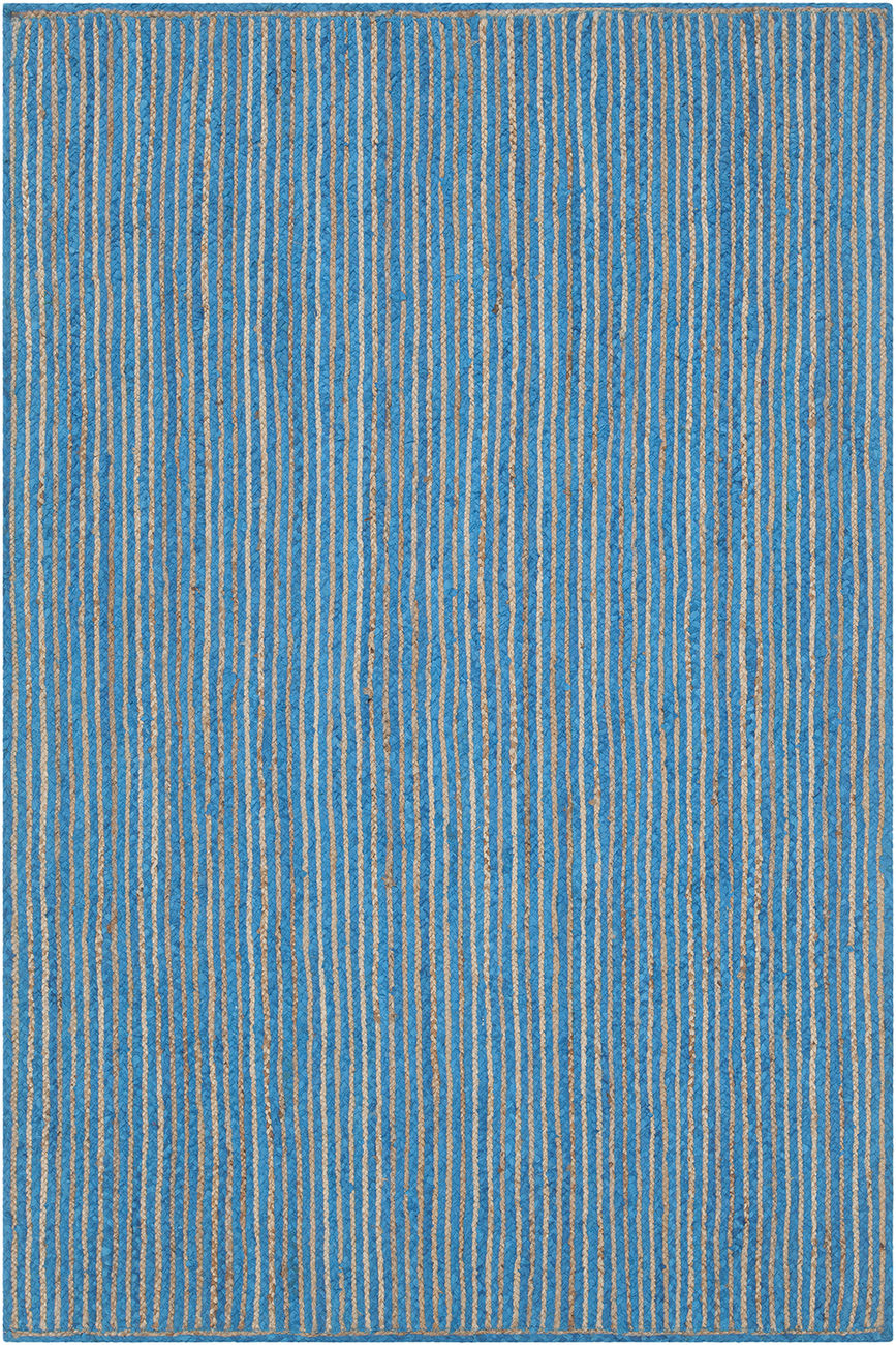 Chandra Alyssa ALY-33302 Lt. Blue Striped Natural Fiber Rug
