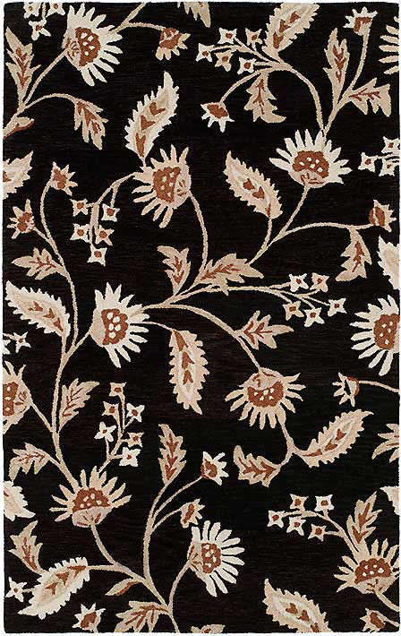 Harounian Black Floral Rug 3 from the Botanical Rugs collection at ...