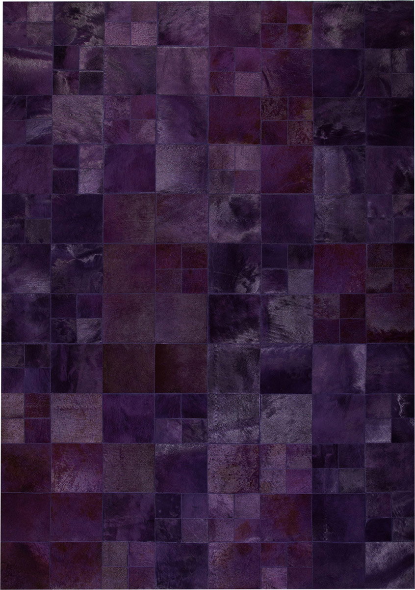 Kosifler Deri Purple Animal Print Cow Hide Rug