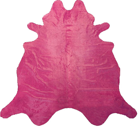 Solid Pink Cowhide Rug