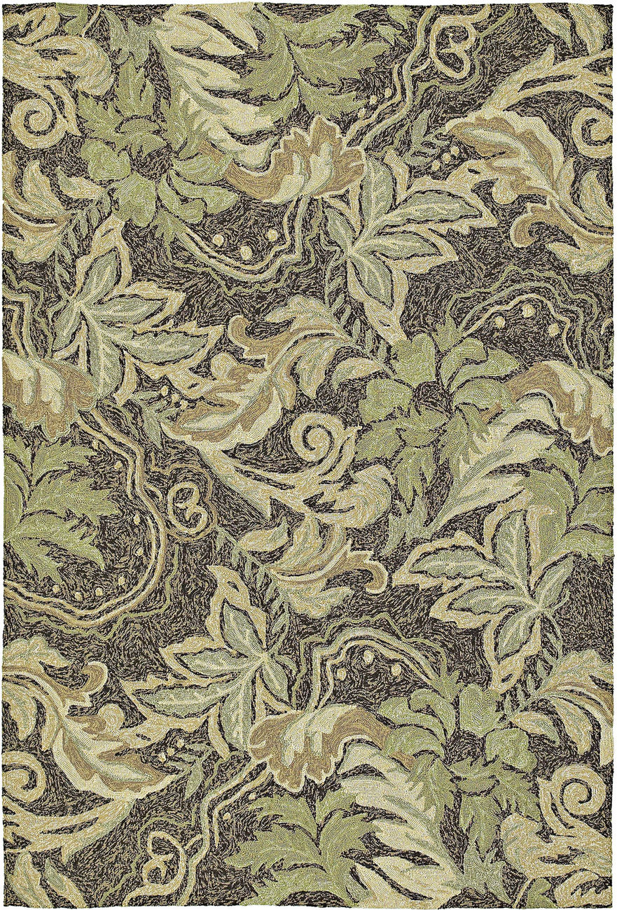 Modern Loom Home and Porch Chocolate Outdoor Floral Contemporary Rug 3