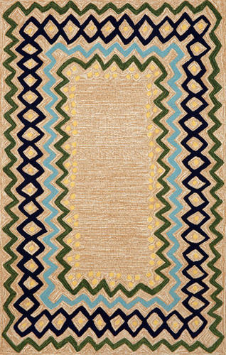 Capri Ethnic Border Ocean 160704 Rug from the Outdoor Rugs collection ...