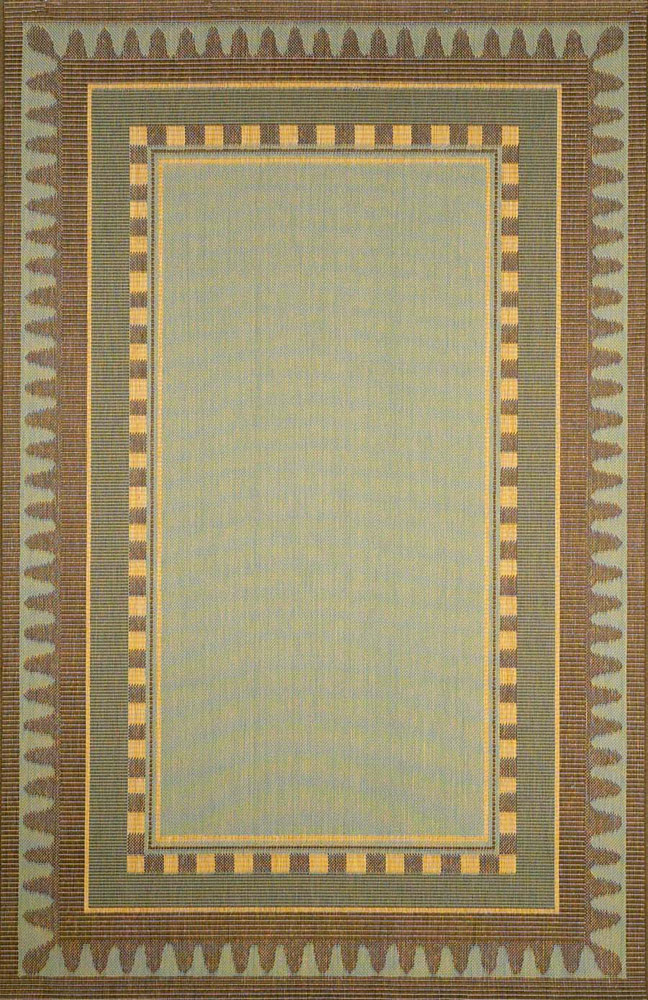 Terrace Border Aqua Rug