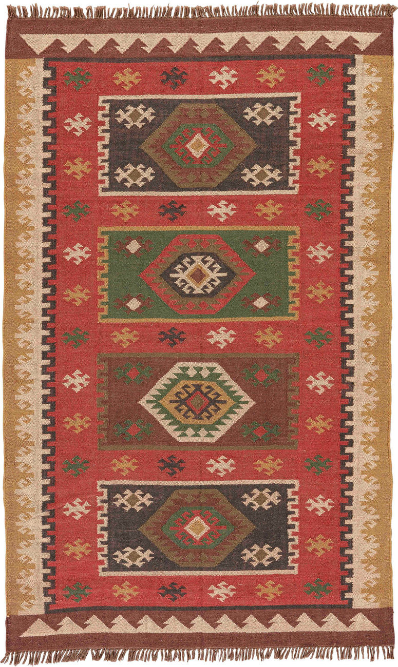 Modern Loom Living Bedouin BD04 Amman Red Hand Loomed Natural Fiber Rug ...