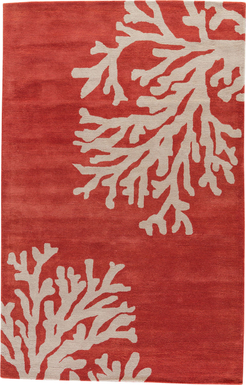 Modern Loom Living Coastal Seaside COS02 Coastal Seaside Bough Rust ...