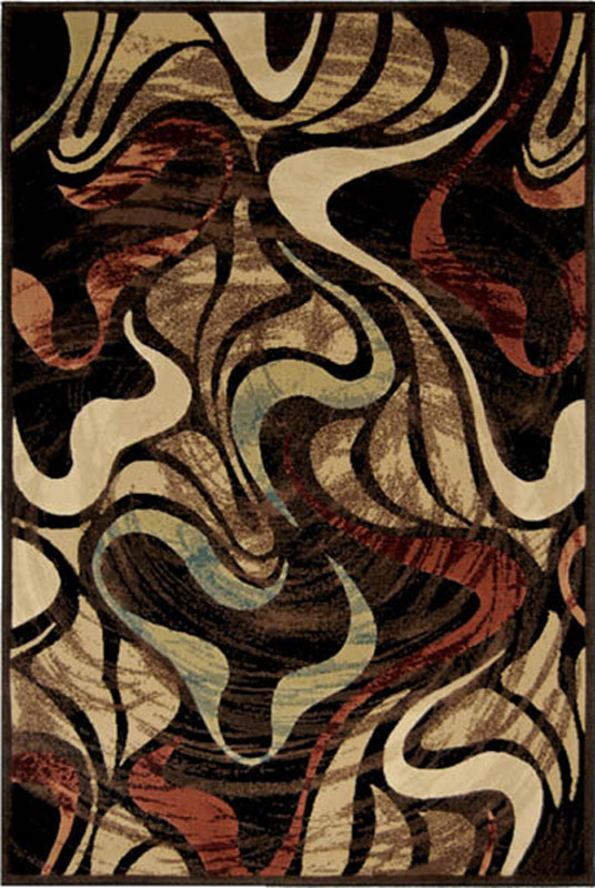 Modern Loom Brown Abstract Rug 17