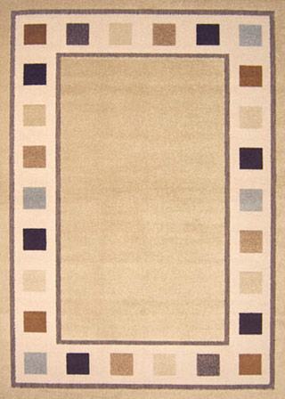 Modern Loom Beige Bordered Rug