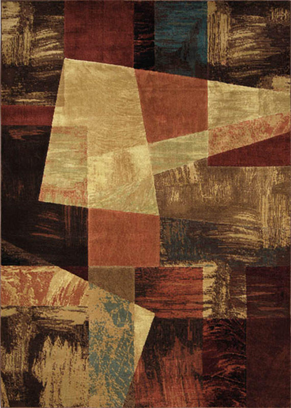 Modern Loom Brown Abstract Rug 12
