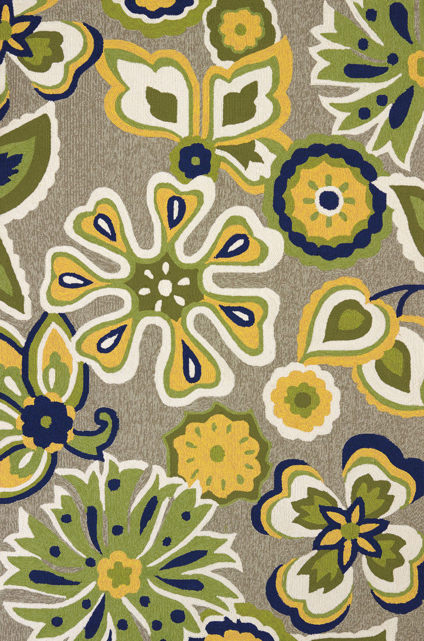 Modern Loom Bohemian 7410_1500_20246 Apple Green Outdoor Floral Rug