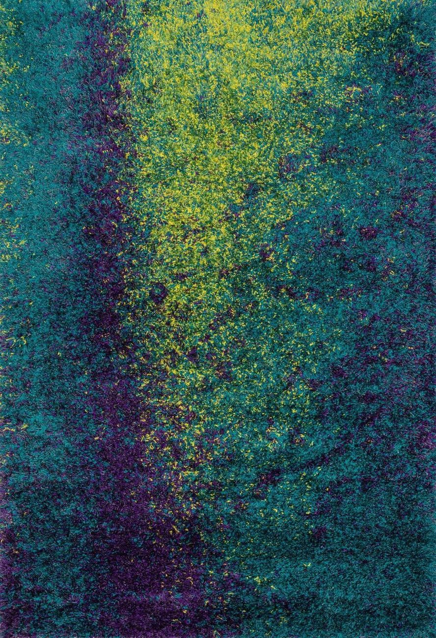 Modern Loom Barcelona Shag BS-03 Peacock / Lime Abstract Shag Rug