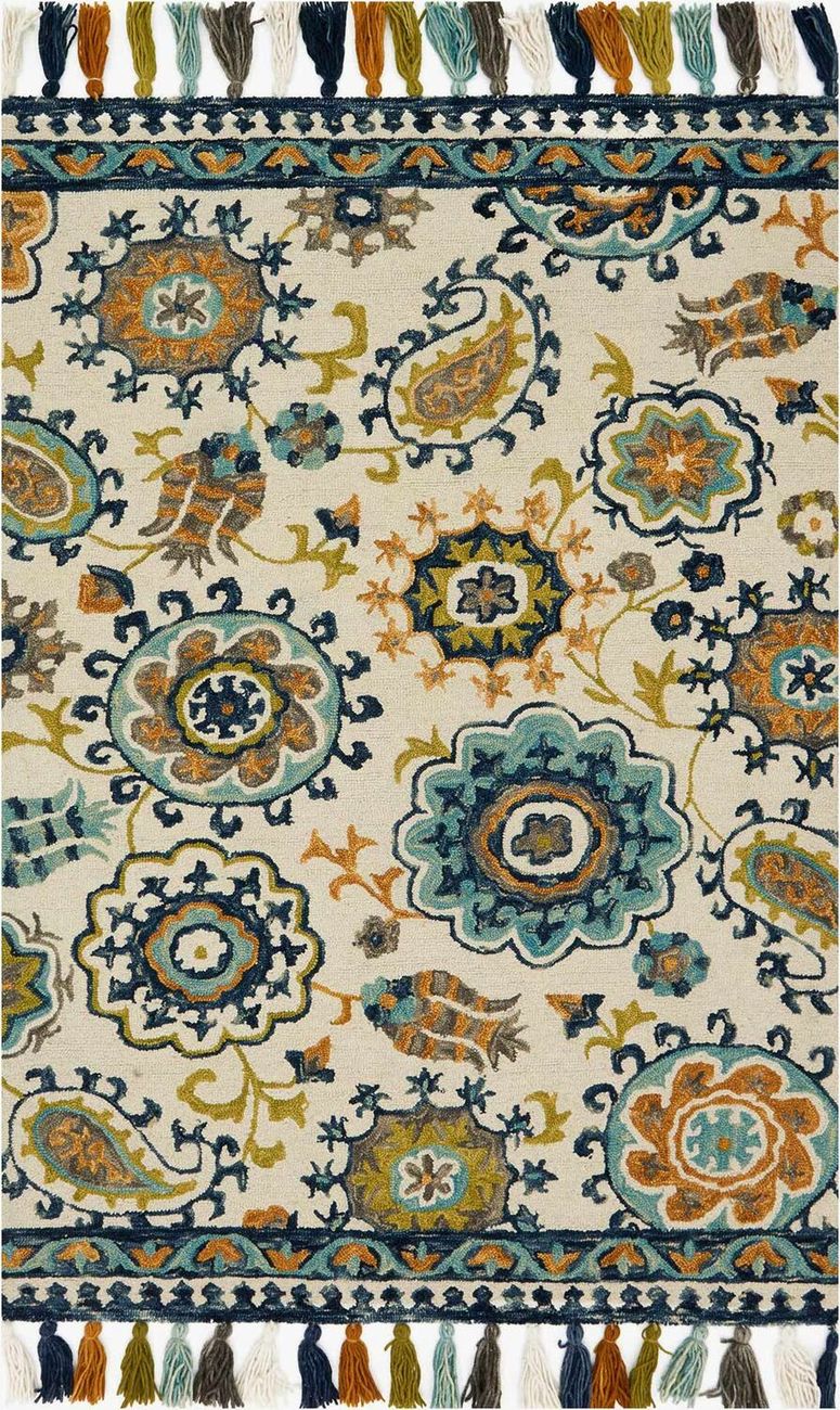 FARRAH FH-01 Multi-Colored Hand Hooked Wool Rug