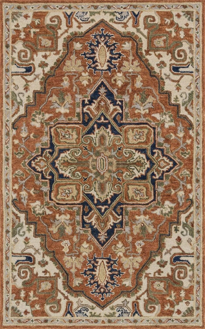 Loloi Underwood UN-02 Rust / Stone Wool Traditional Rug