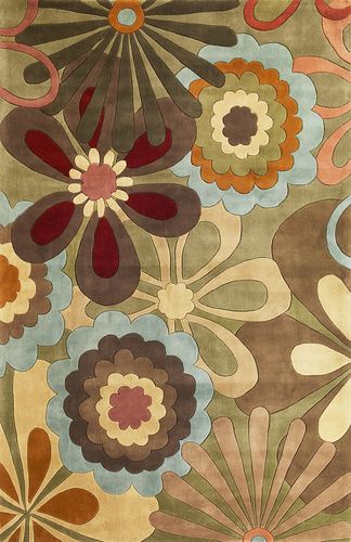 Kas Rugs Ruby 8918 Sage Abstract Rug from the Botanical Rugs collection ...