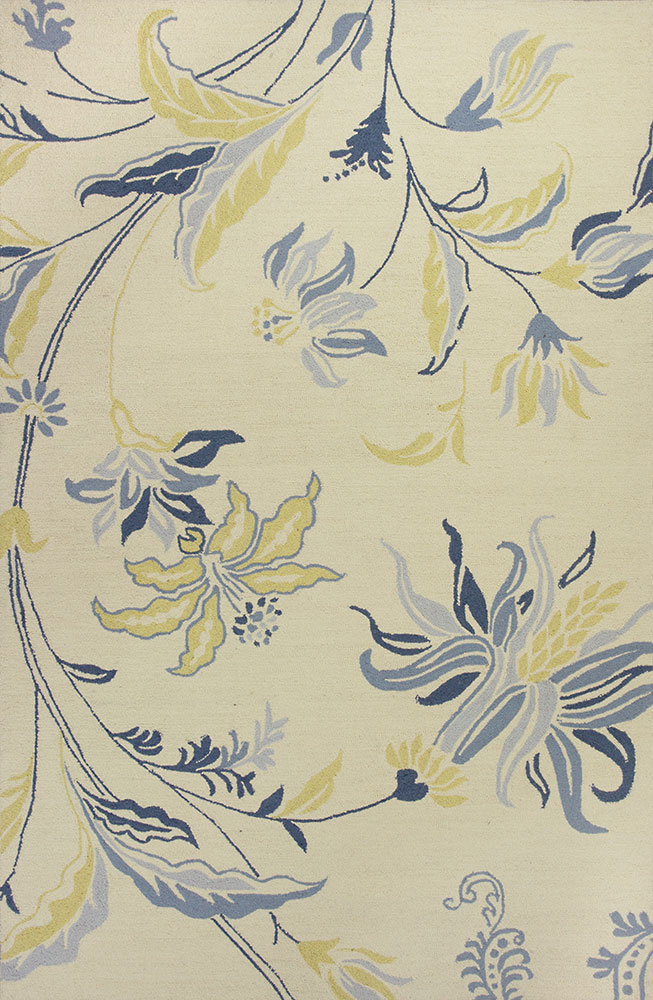 Colonial 1829 Ivory / Blue Silhouette Rug