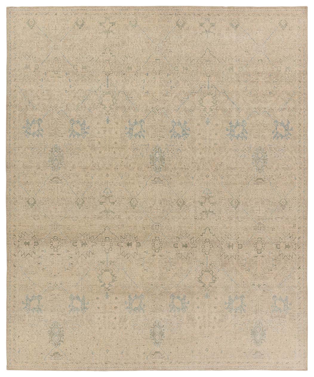 Jaipur Living Joan Hand-Knotted Trellis Tan/ Blue Area Rug