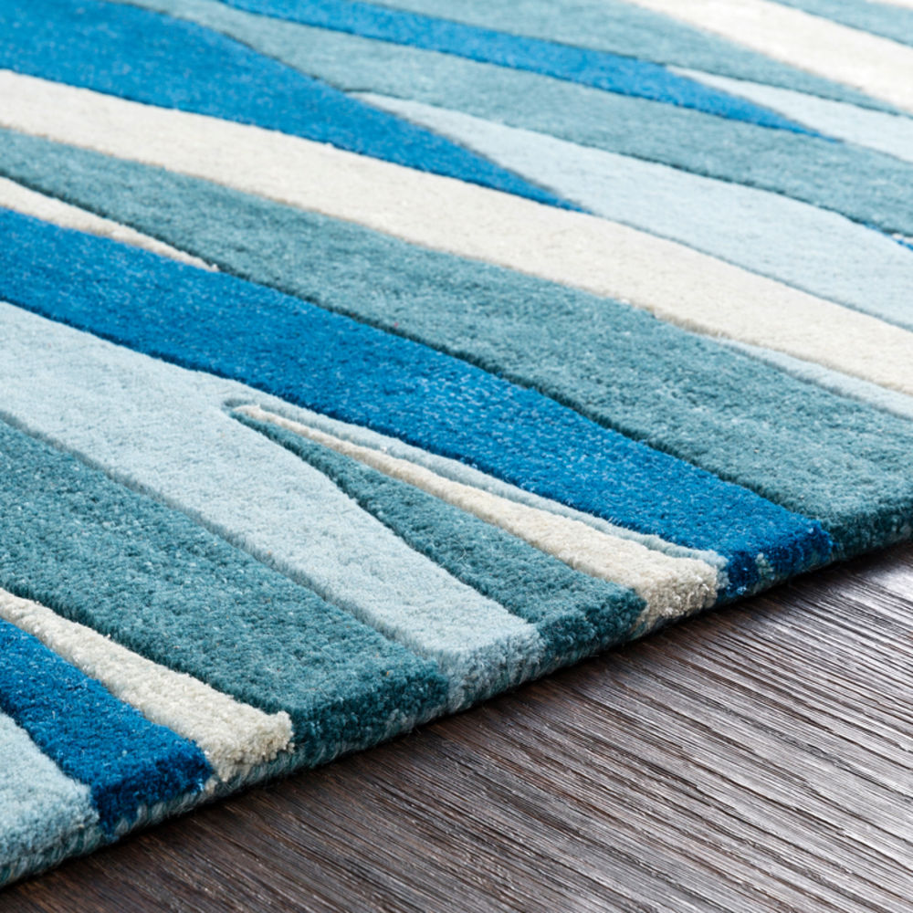 Artist Studio ART-253 Bright Blue Abstract Wool Rug
