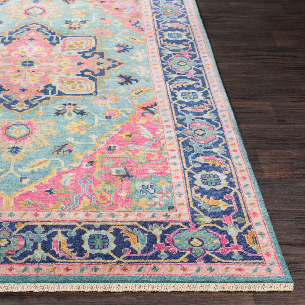 Surya Antique ATQ-1015 Teal Traditional Wool Rug from the Modern Border ...