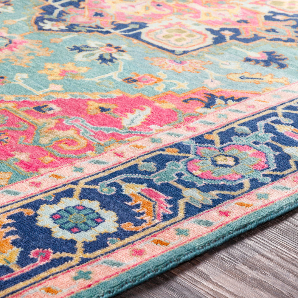 Surya Antique ATQ-1015 Teal Traditional Wool Rug from the Modern Border ...