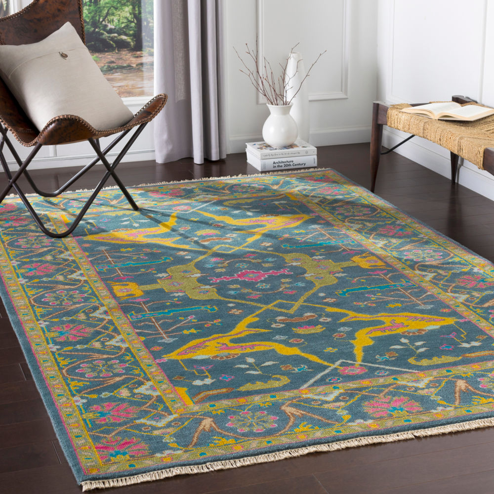 Antique ATQ-1016 Navy Silk Traditional Rug
