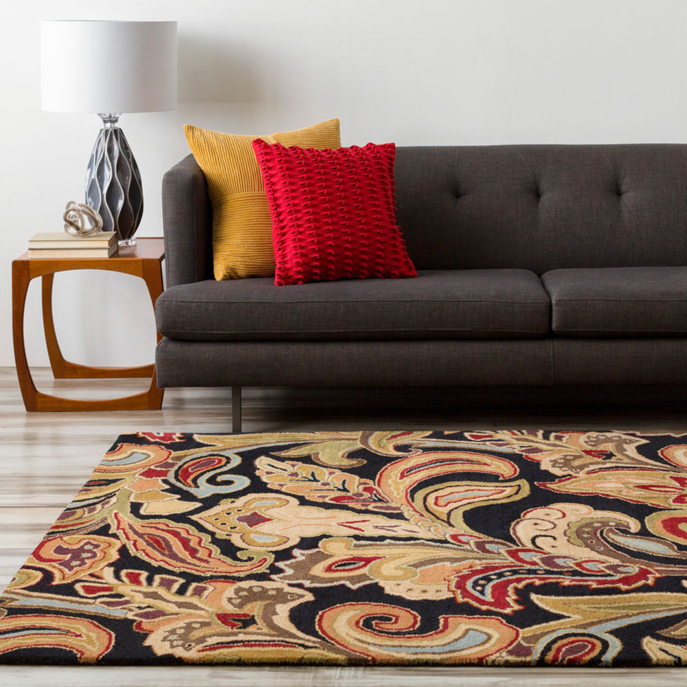 Aurora AUR-1002 Black Wool Transitional Rug