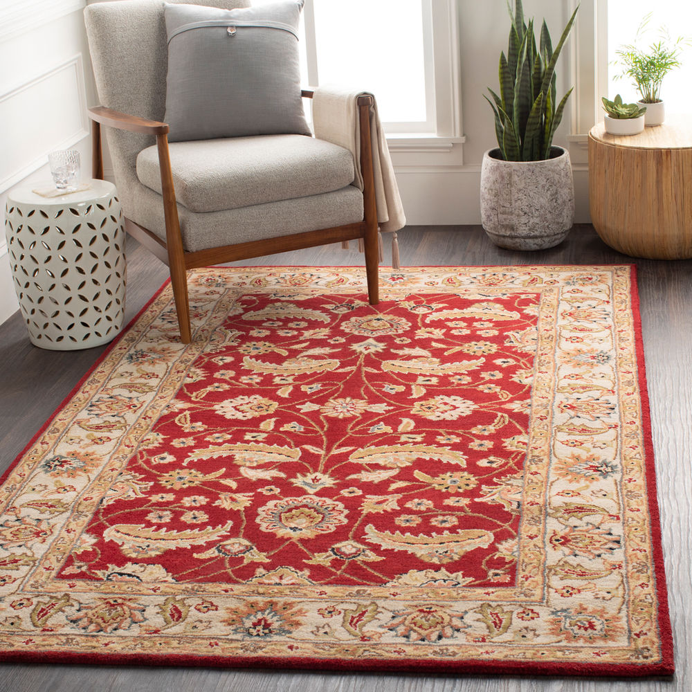 Surya Caesar CAE-1022 Dark Red Traditional Wool Rug from the Botanical ...