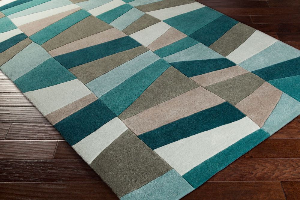 Surya Cosmopolitan COS-9187 Teal Abstract Synthetic Rug
