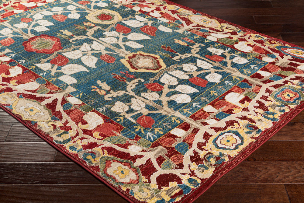 Crafty CRT-2316 Dark Red Traditional Floral Rug