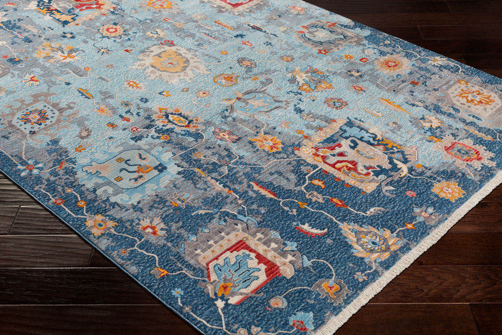 Surya Ephesians EPC-2319 Aqua Floral Traditional Rug from the Assorted ...
