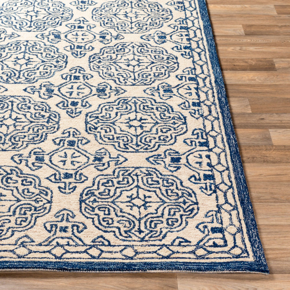 Granada GND-2303 Dark Blue Bordered Traditional Rug