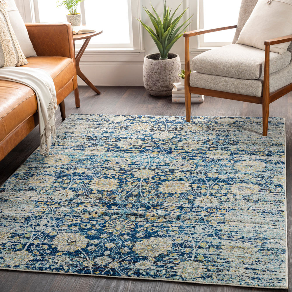 Modern Loom Alchir ALR-1073 Bright Blue Transitional Floral Rug from ...