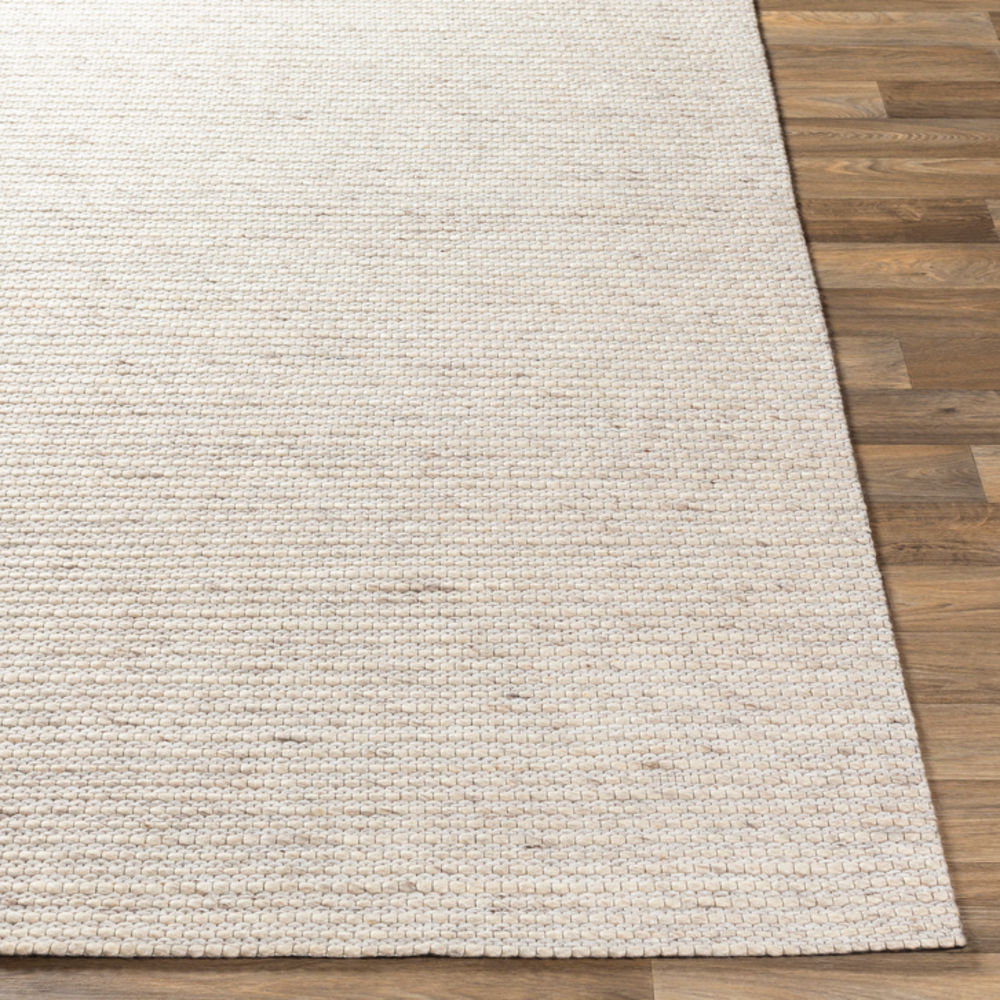 Marlowe MLE-1002 Cream Solid Colored Wool Rug