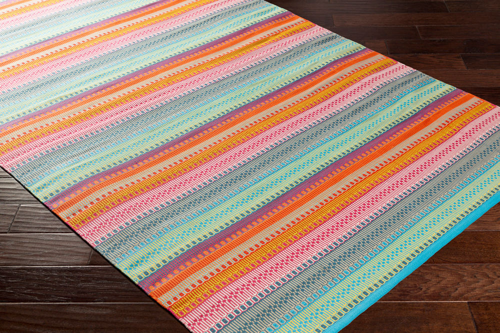 Maritime MTM-1005 Bright Pink Striped Outdoor Rug