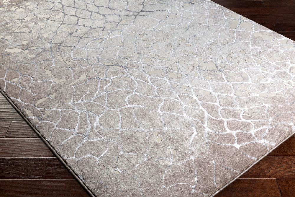 Neptune NEP-1001 Taupe Cow Hide Abstract Rug