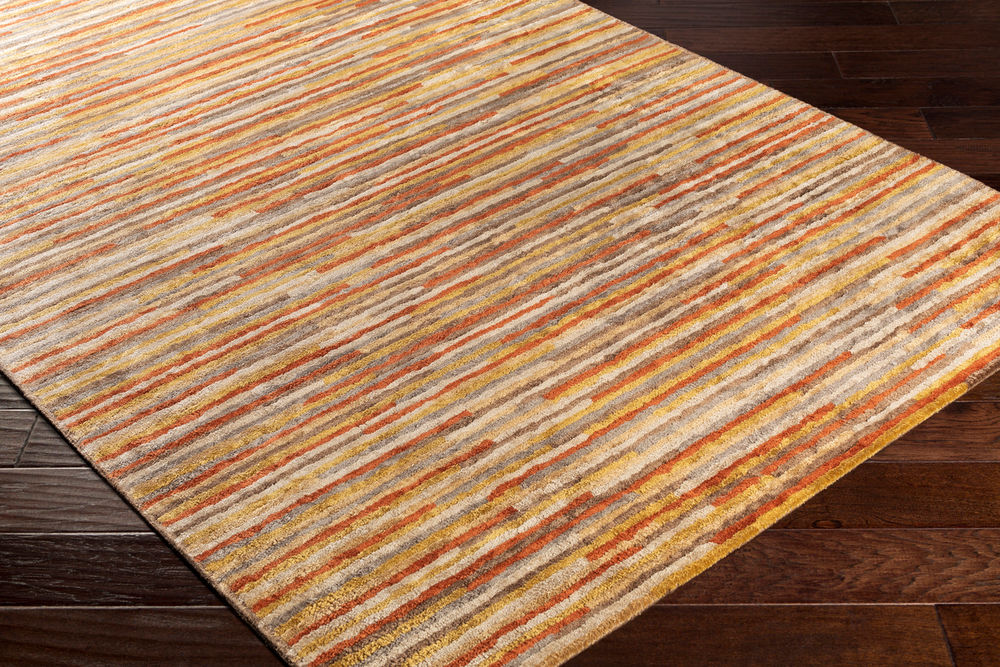 Surya Quartz QTZ-5036 Burnt Orange Silk Abstract Rug