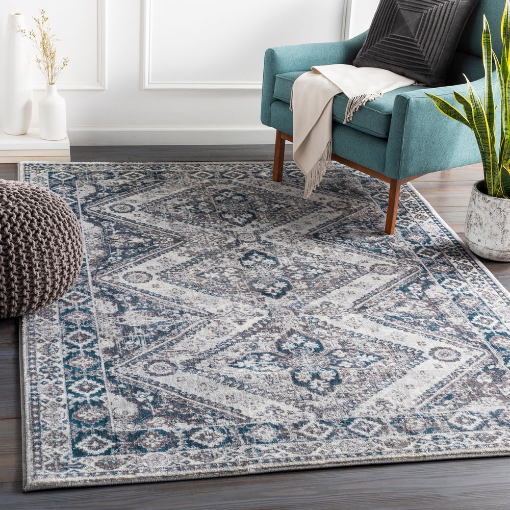 Surya Wanderlust WNL-2314 Aqua Abstract Synthetic Rug from the Assorted ...
