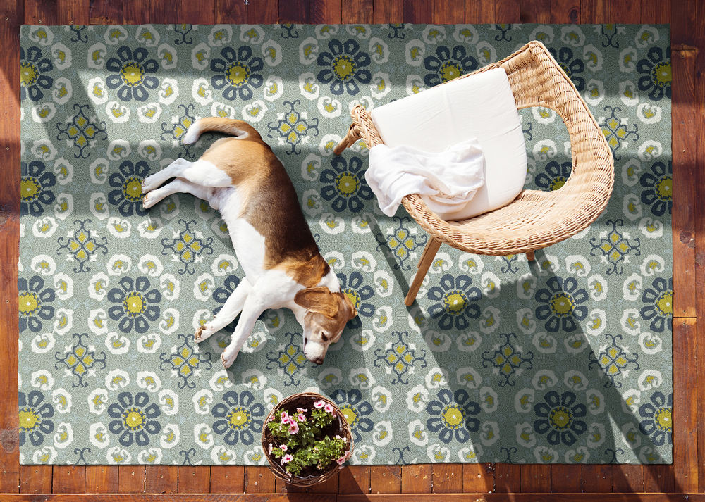 Modern Loom Habitat Pewter Green Outdoor Patterned Modern Rug 2