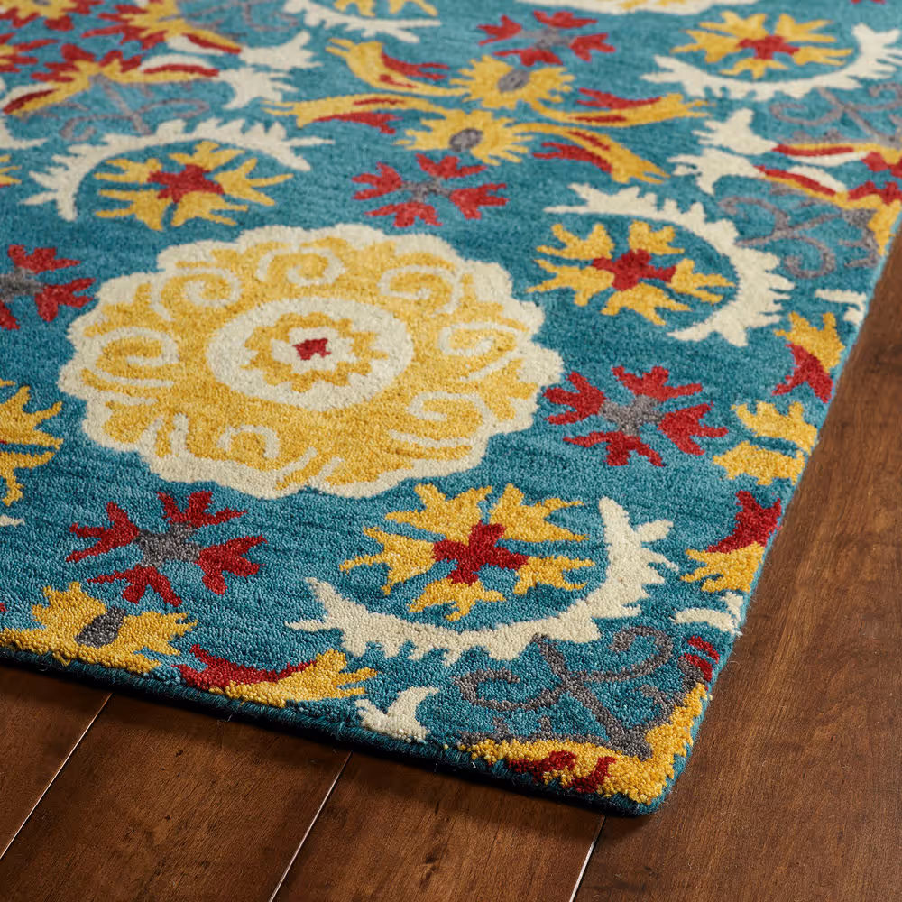 Modern Loom Global Inspirations Turquoise Transitional Rug Modern Loom Global Inspirations Turquoise Transitional Rug