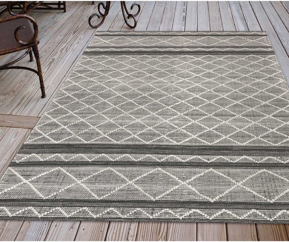 Modern Loom Artista ART84-5047 Grey Abstract Striped Everywear from the ...