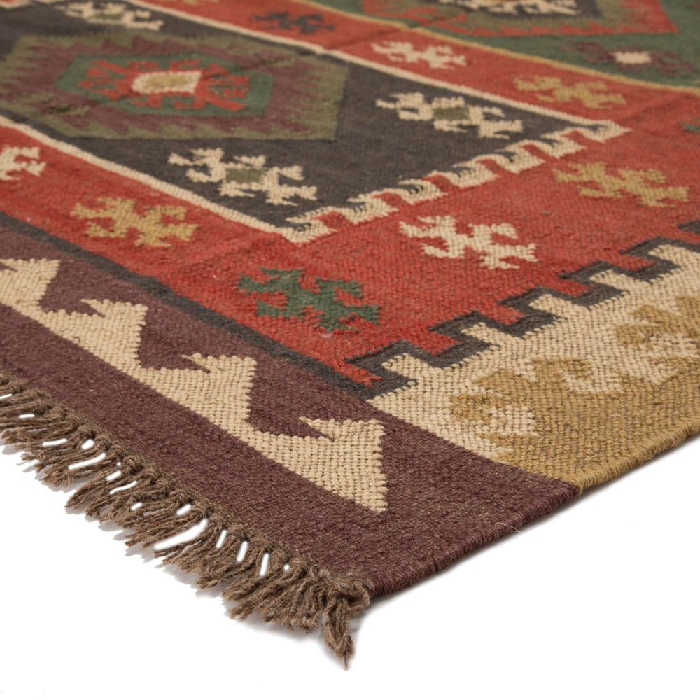 Modern Loom Living Bedouin BD04 Amman Red Hand Loomed Natural Fiber Rug ...